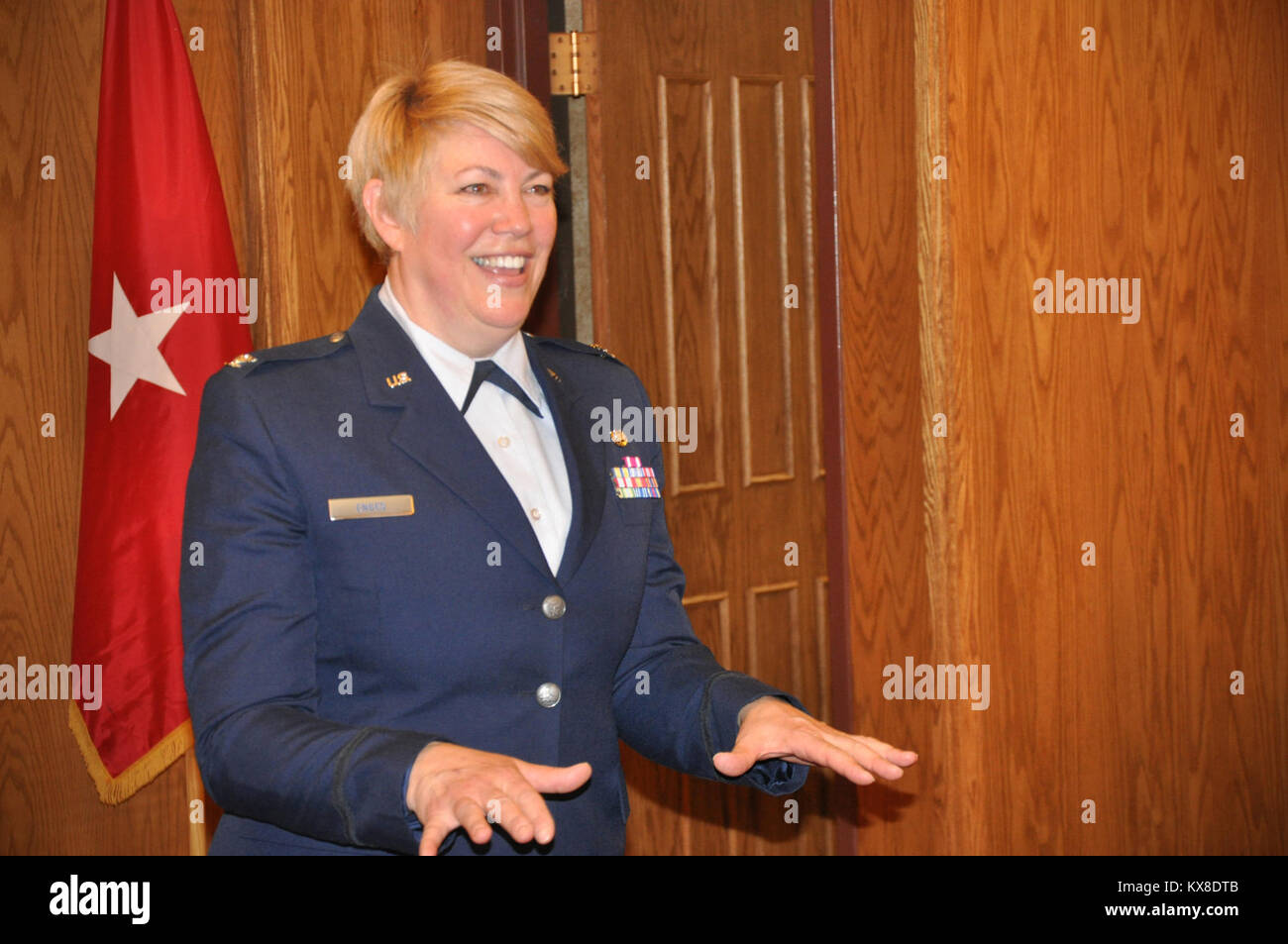 US Army National Guard female soldier promotion ceremony Stock Photo ...