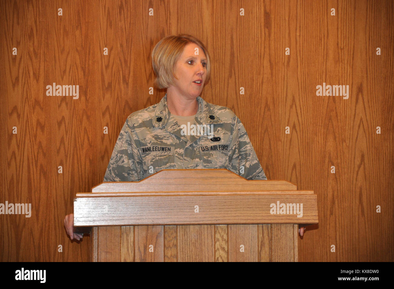US Army National Guard female soldier promotion ceremony Stock Photo ...