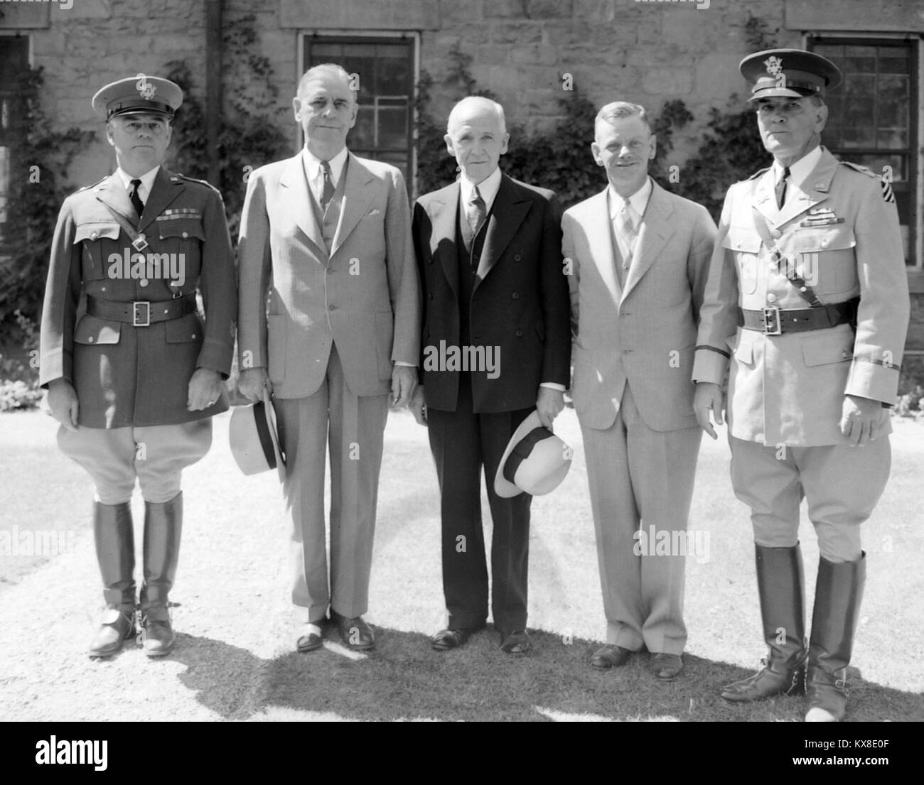 Historic vintage old black and white photograph image of U.S. military ...