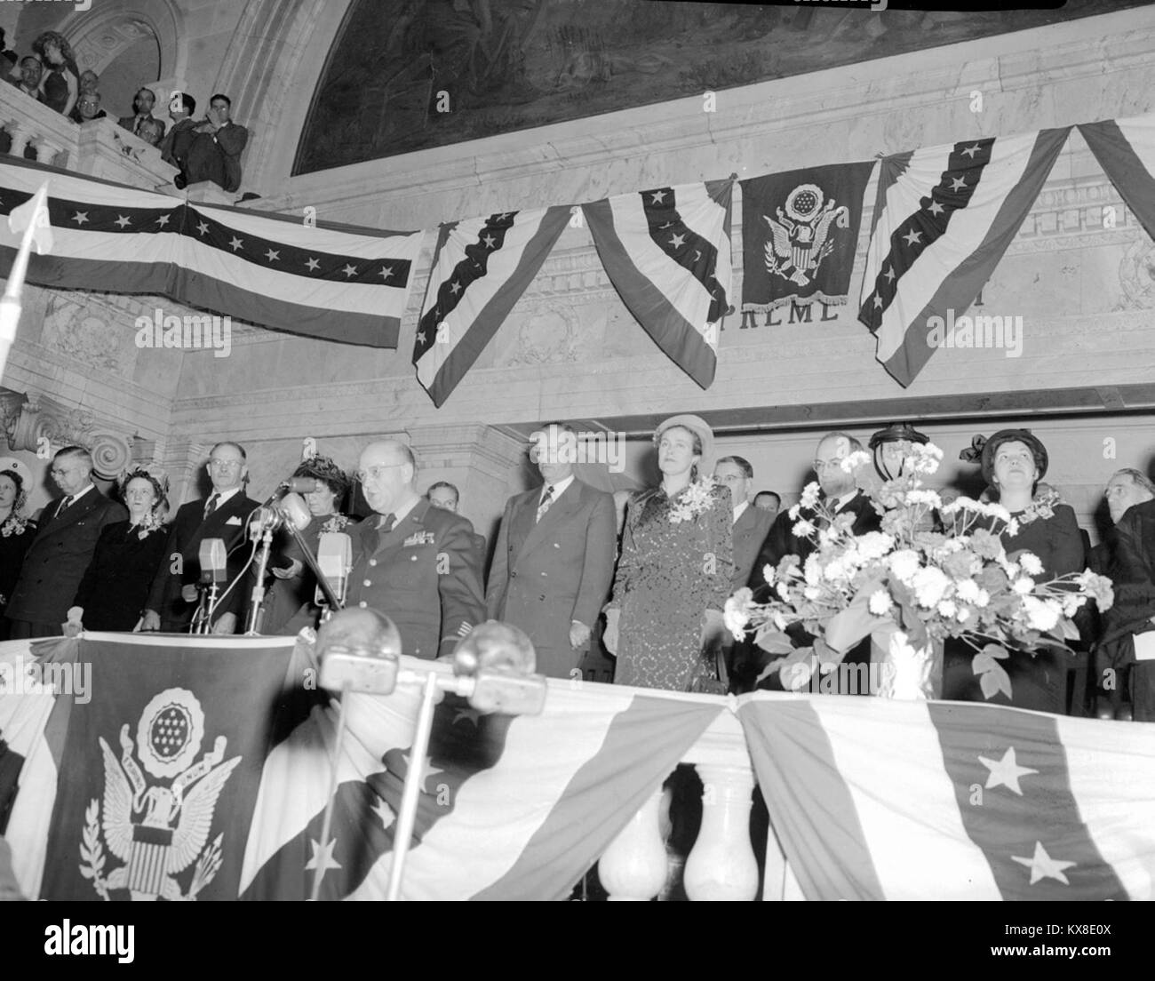 Historic vintage old black and white photograph image of U.S. military ...