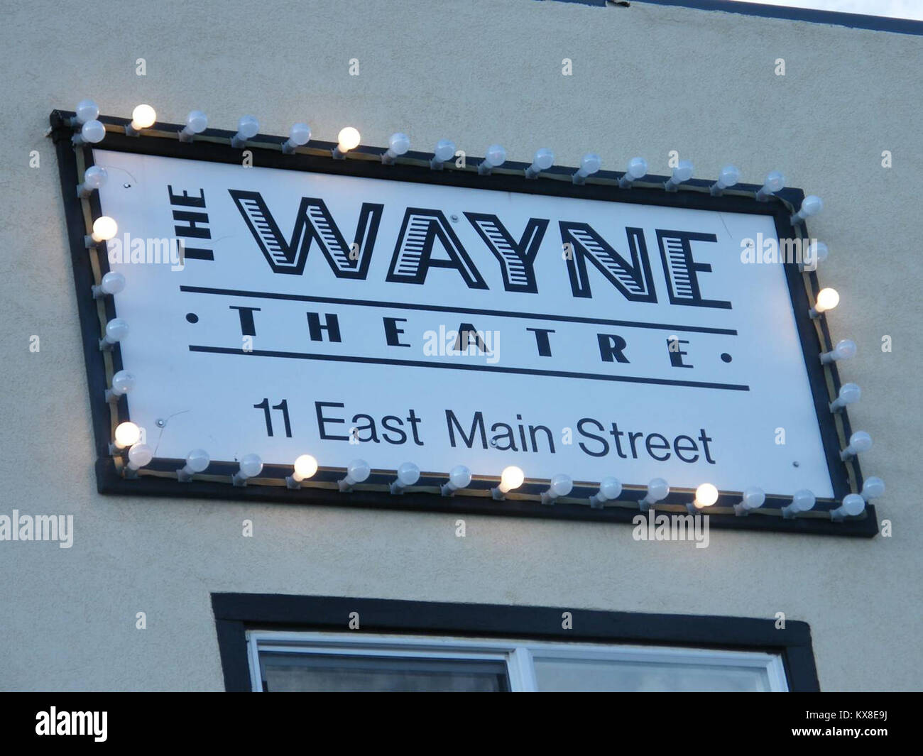The Wayne Theatre sign, 11 East Main Street Stock Photo - Alamy
