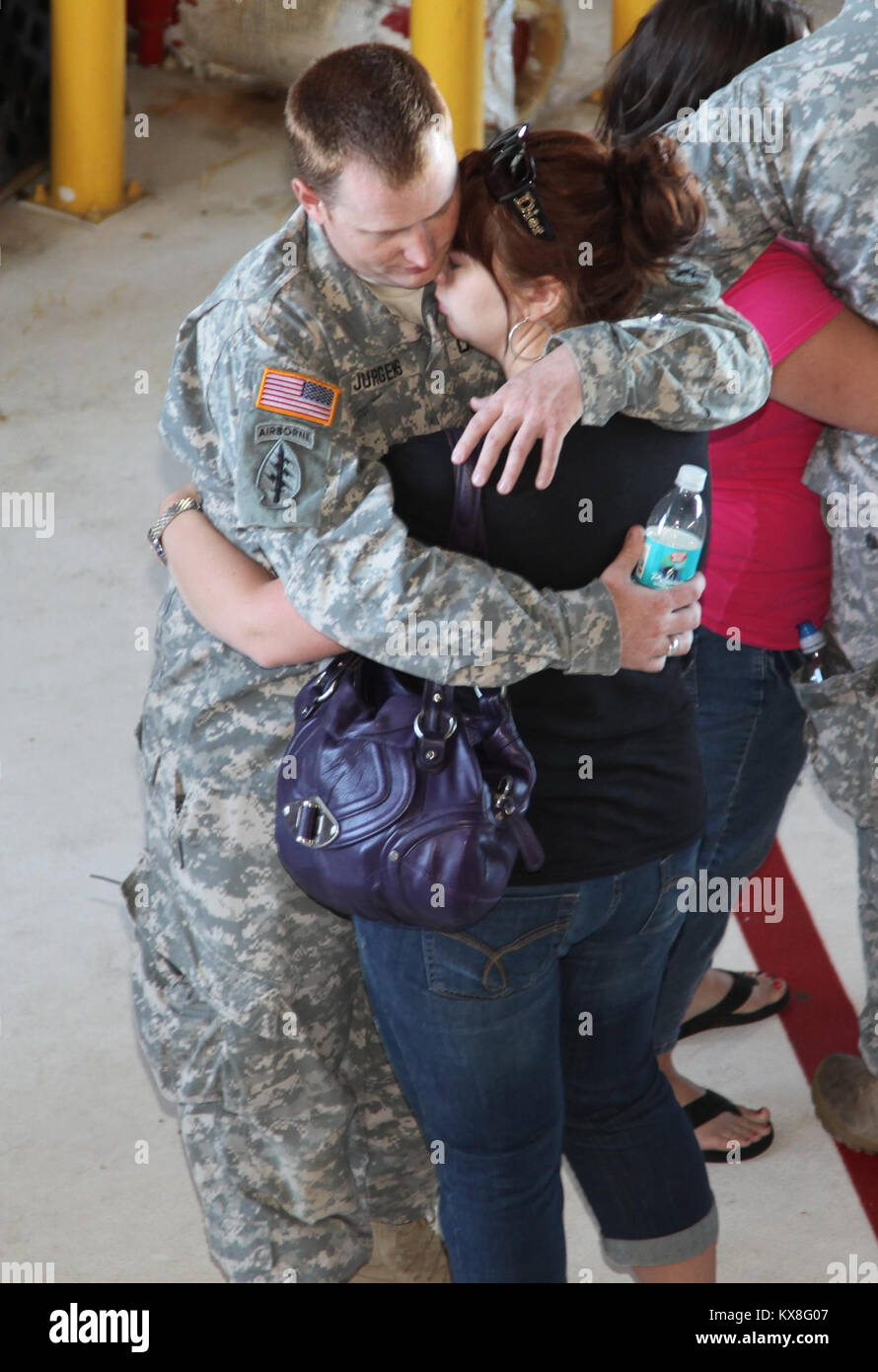 US army soldiers deployment departure, goodbye from friends and family ...