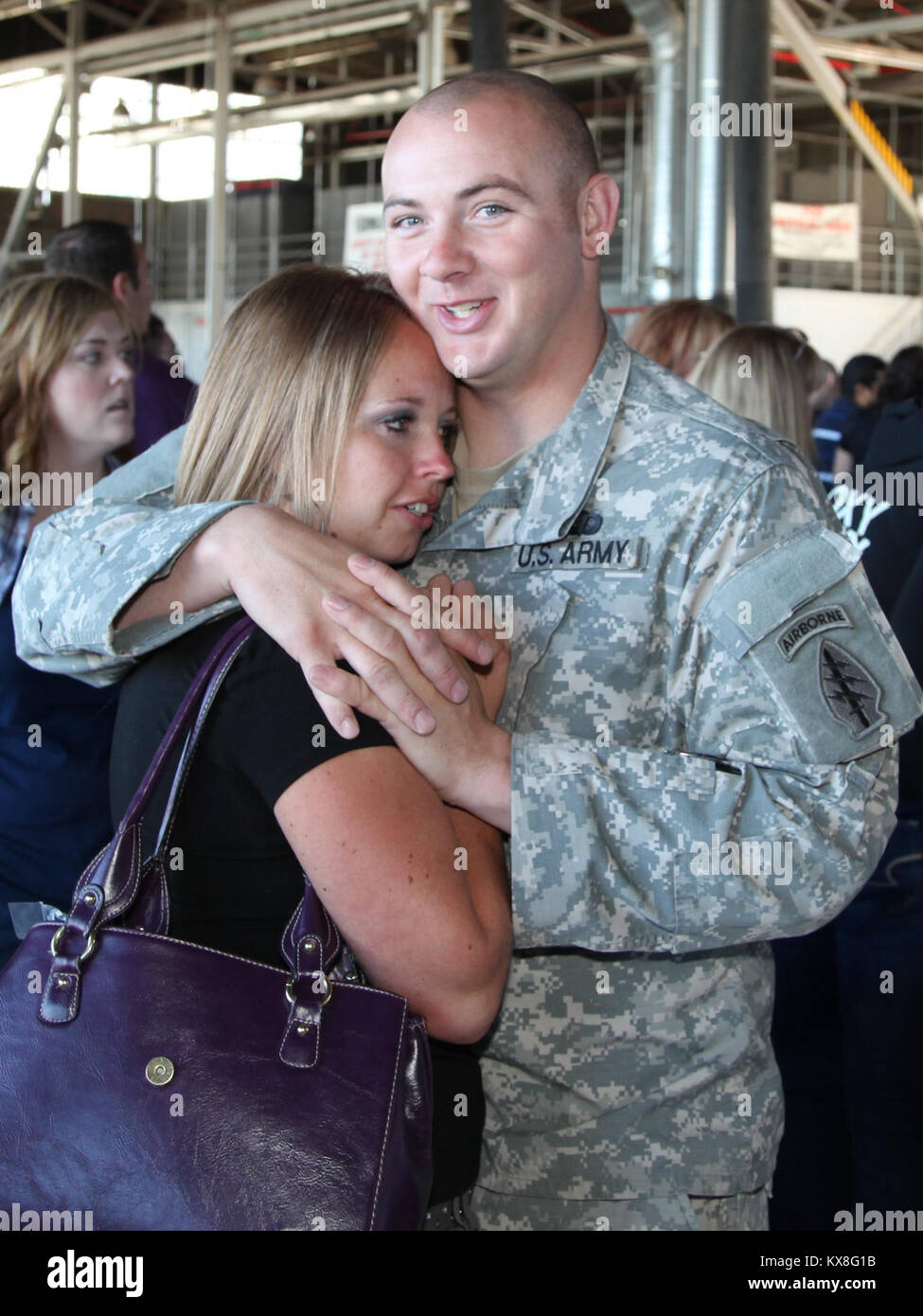US army soldiers deployment departure, goodbye from friends and family ...