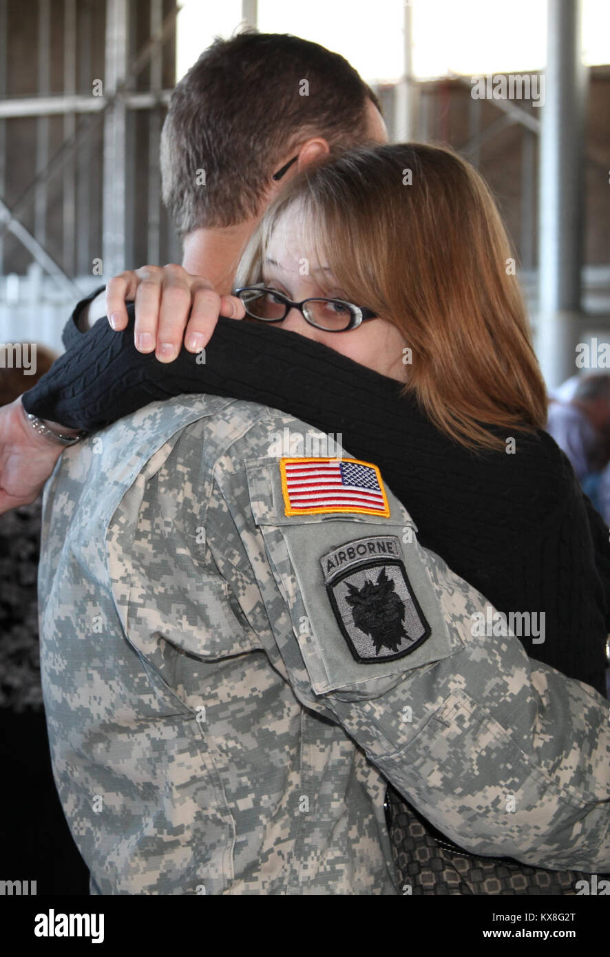 US army soldiers deployment departure, goodbye from friends and family ...