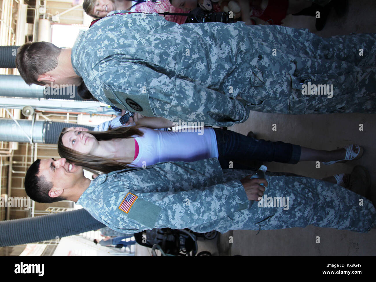 US army soldiers deployment departure, goodbye from friends and family ...