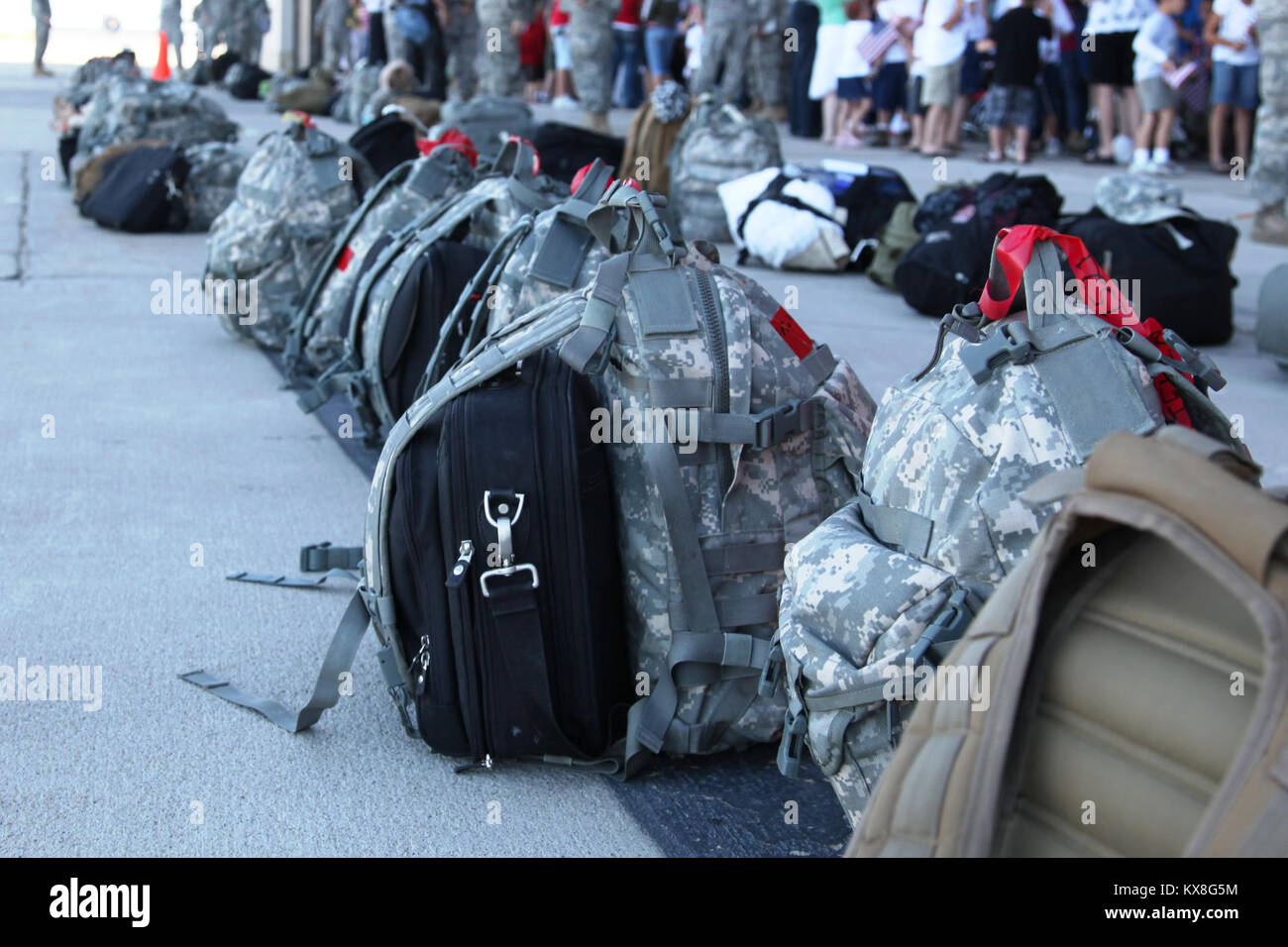 US army soldiers deployment departure, goodbye from friends and family ...