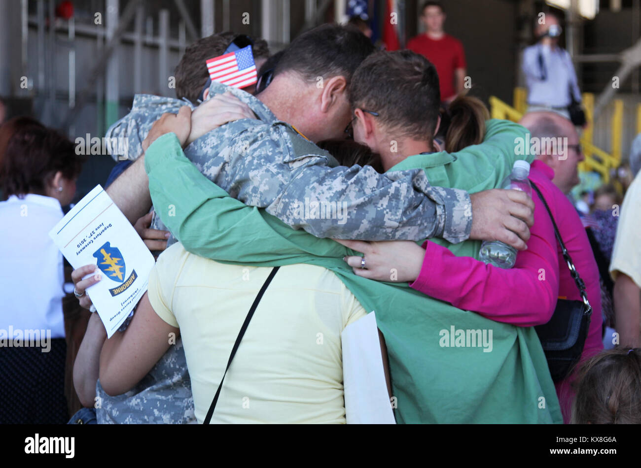 US army soldiers deployment departure, goodbye from friends and family ...