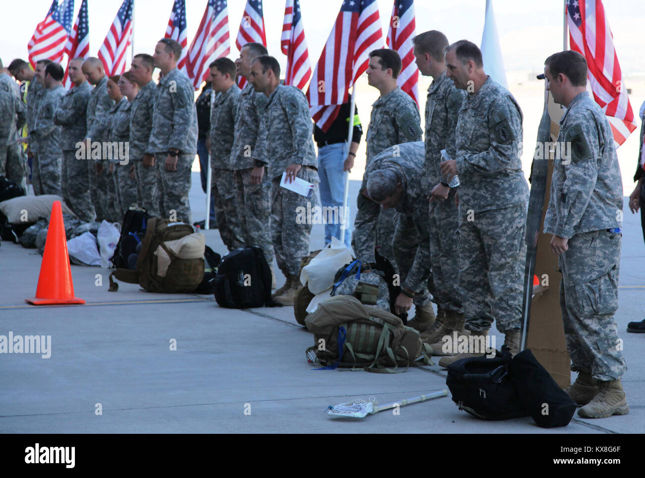 US army soldiers deployment departure, goodbye from friends and family ...