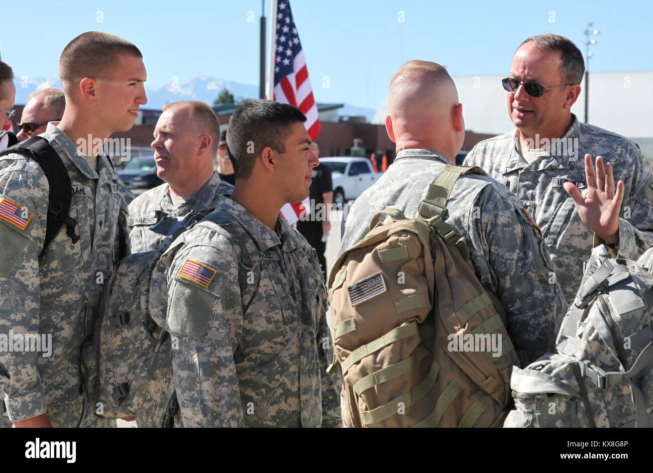 US army soldiers deployment departure, goodbye from friends and family ...