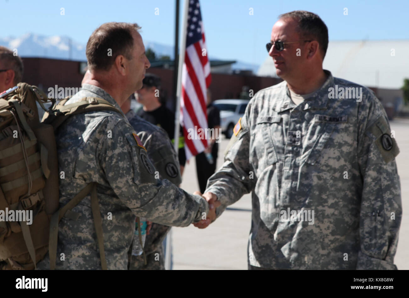 US army soldiers deployment departure, goodbye from friends and family ...