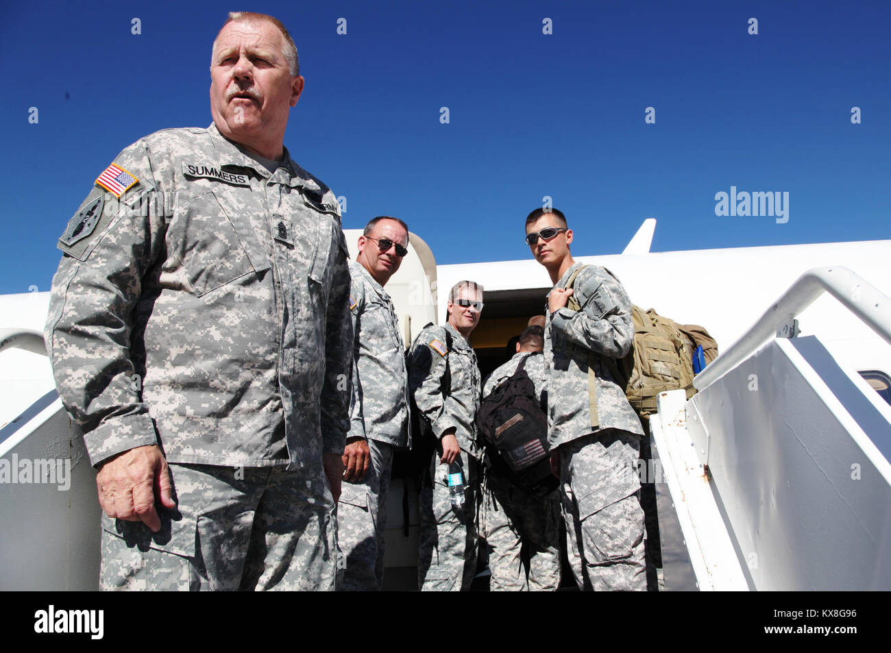 US army soldiers deployment departure, goodbye from friends and family ...