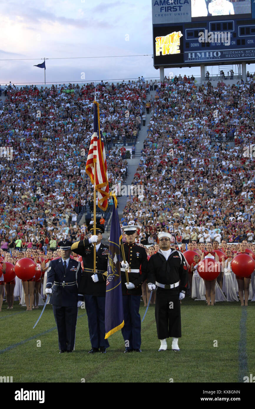 US military in sports stadium Stock Photo - Alamy