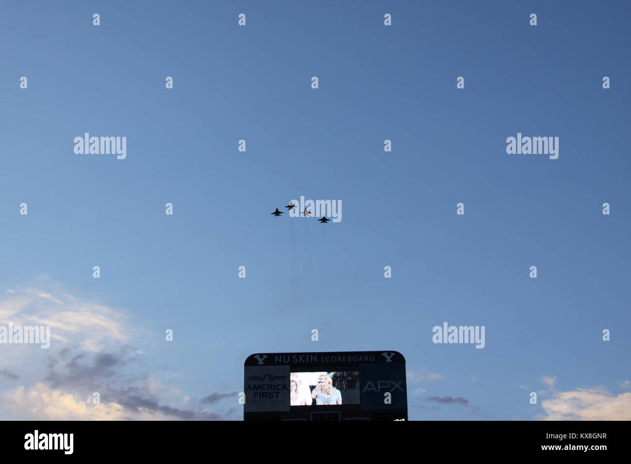 F18 jet aircraft fly past Stock Photo - Alamy