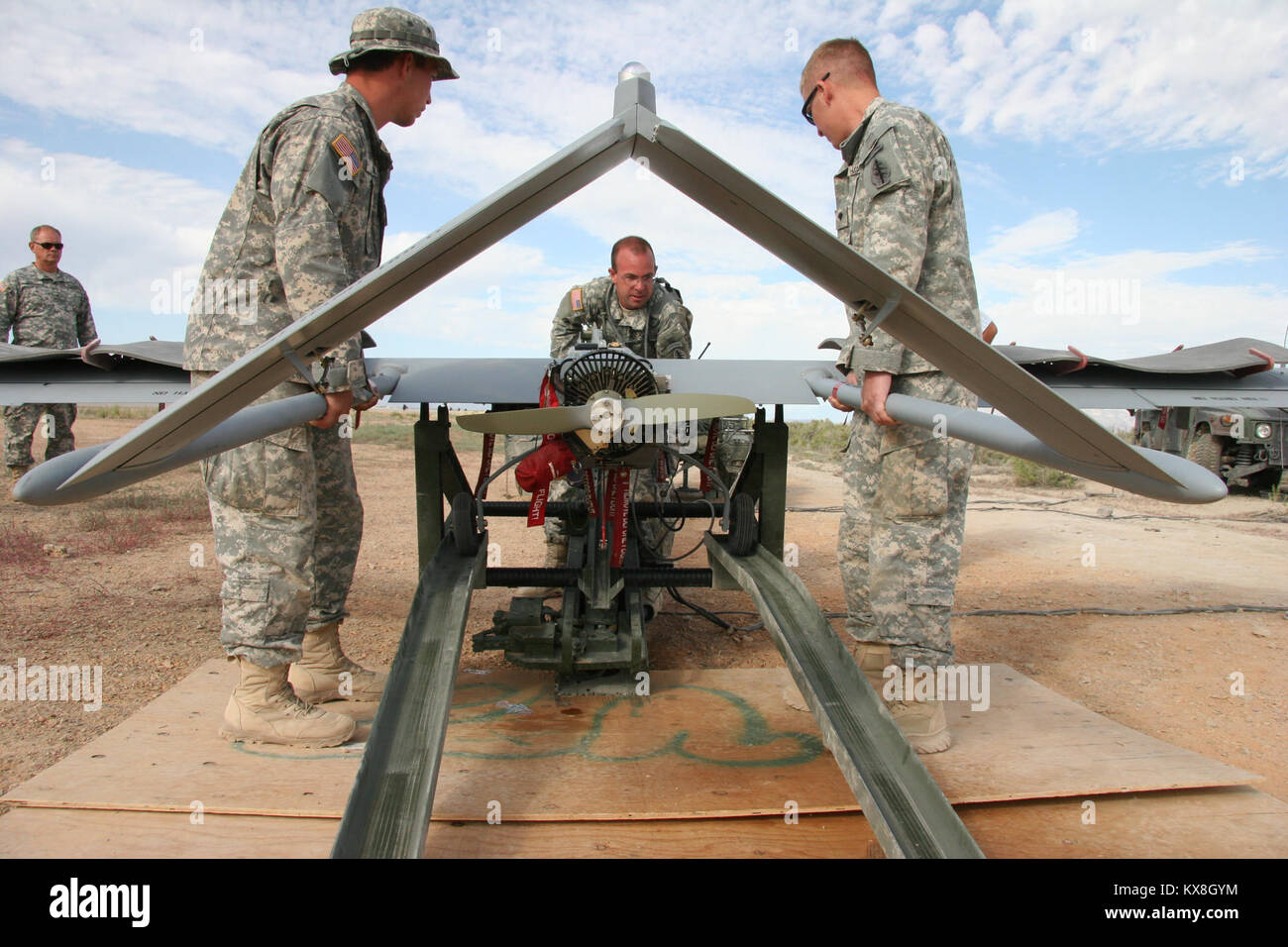 US army drone at airfield Stock Photo - Alamy
