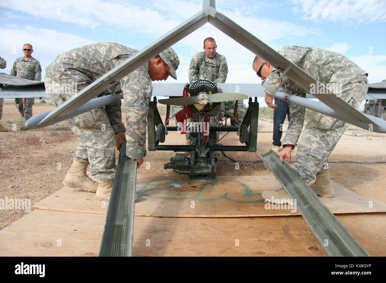 US army drone at airfield Stock Photo - Alamy