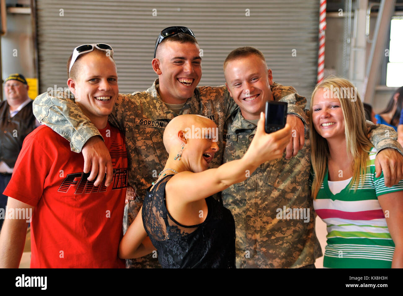 US military personel return home to families Stock Photo - Alamy