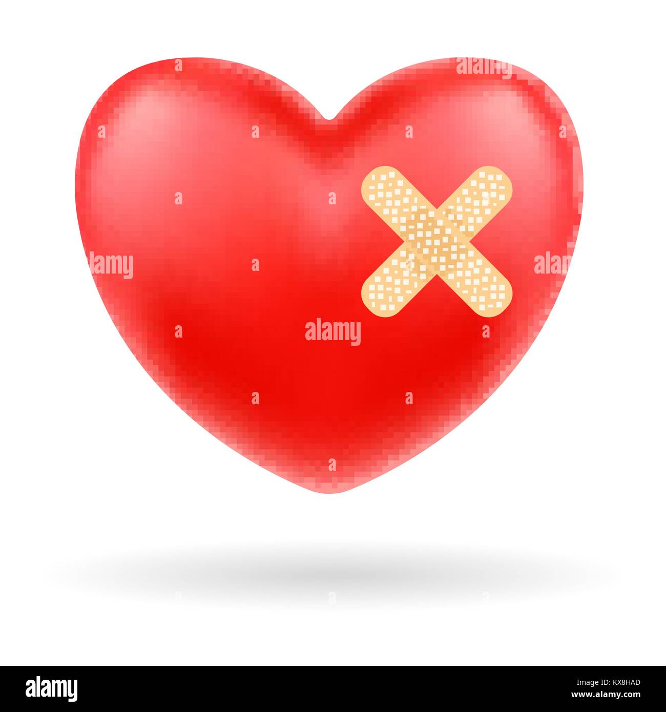 Lonely red heart symbol on Cut Out Stock Images & Pictures - Alamy