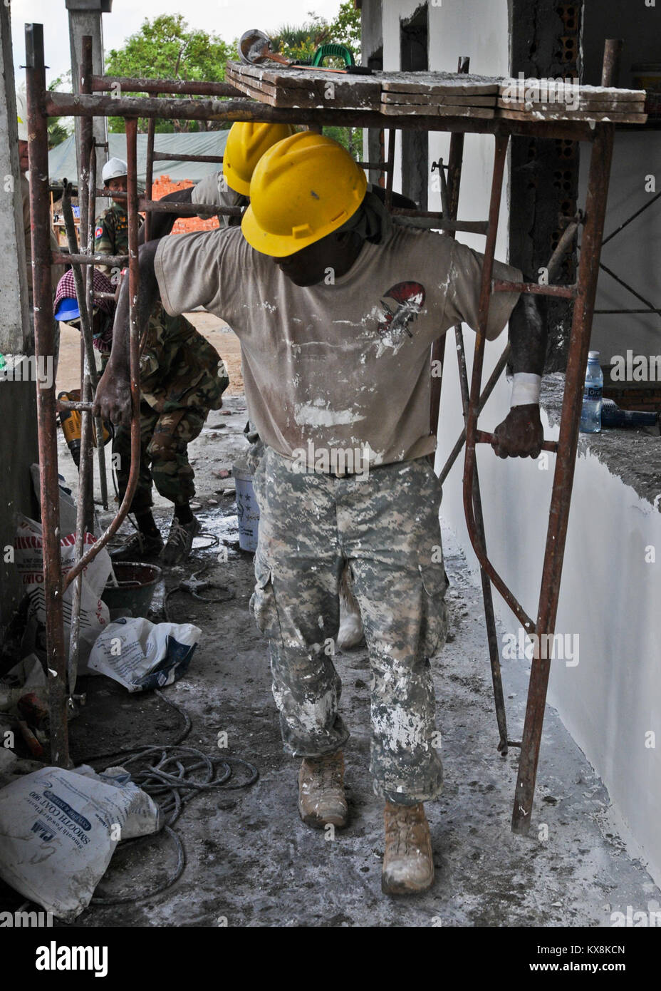 Cambodian and U.S. Army engineers from the 544th Engineer Company, 52nd ...