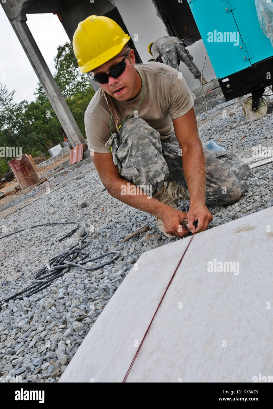 Cambodian and U.S. Army engineers from the 544th Engineer Company, 52nd ...
