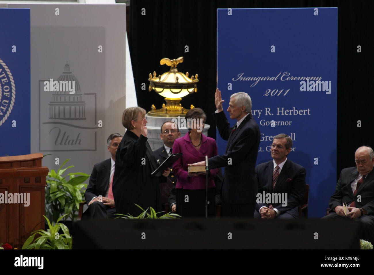Utah Gov. Gary R. Herbert and Lt. Gov. Greg Bell were sworn in Monday ...