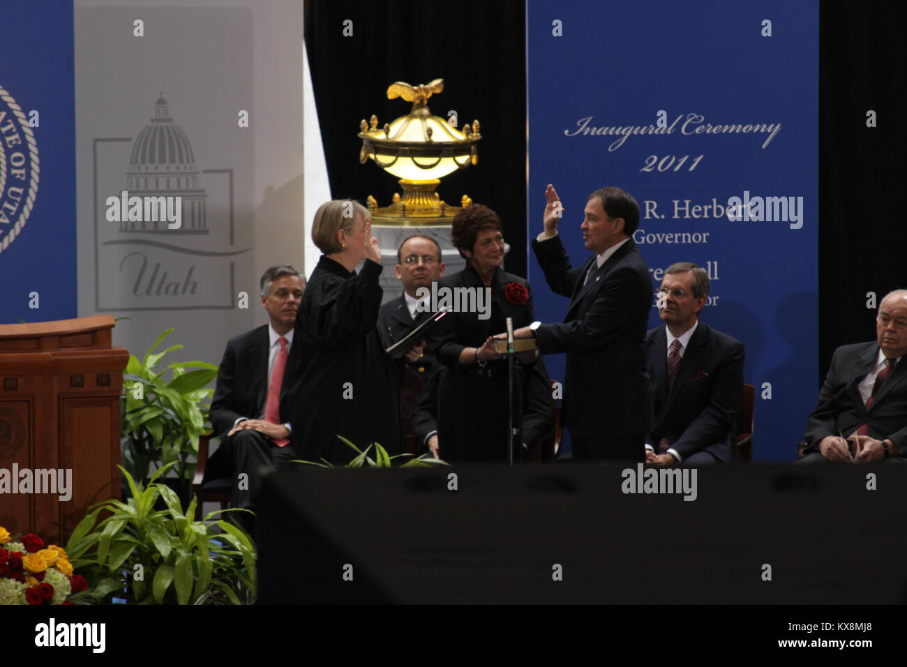 Utah Gov. Gary R. Herbert and Lt. Gov. Greg Bell were sworn in Monday ...