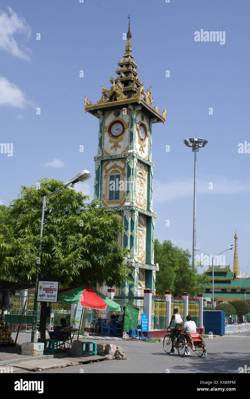 Clock tower in Mandalay near Mahamuni Phaya, Myanmar Stock Photo - Alamy
