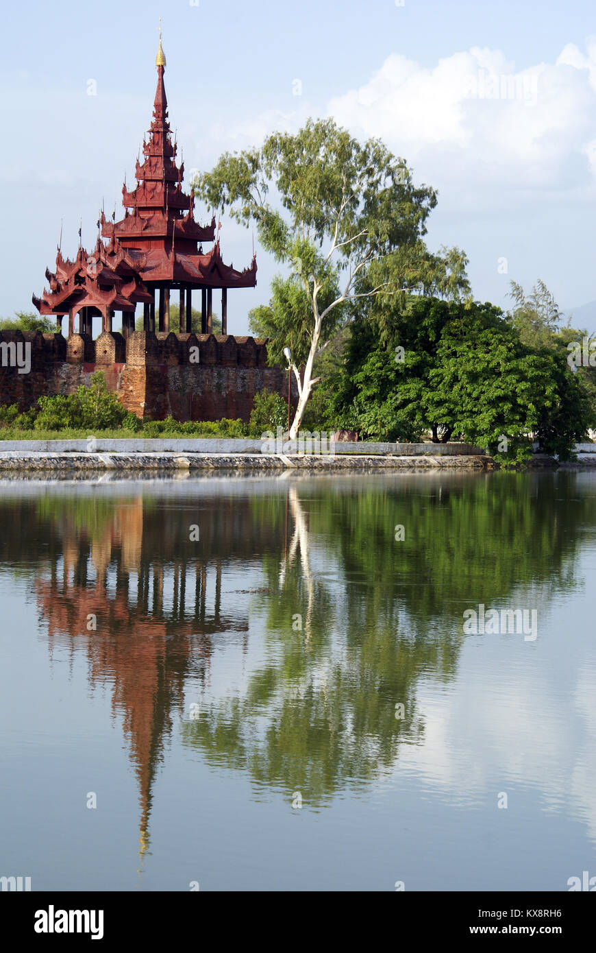 Wall of Mandalay palace and moat, Myanmar Stock Photo - Alamy