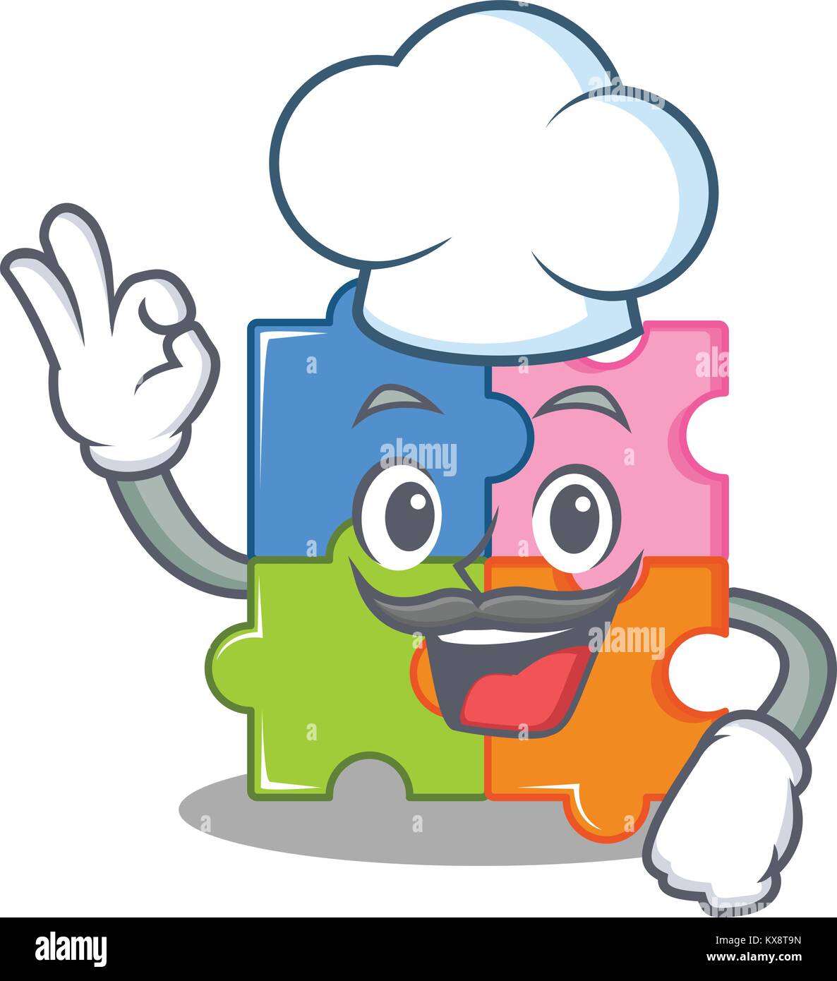 Chef puzzle character cartoon style Stock Vector Image & Art - Alamy