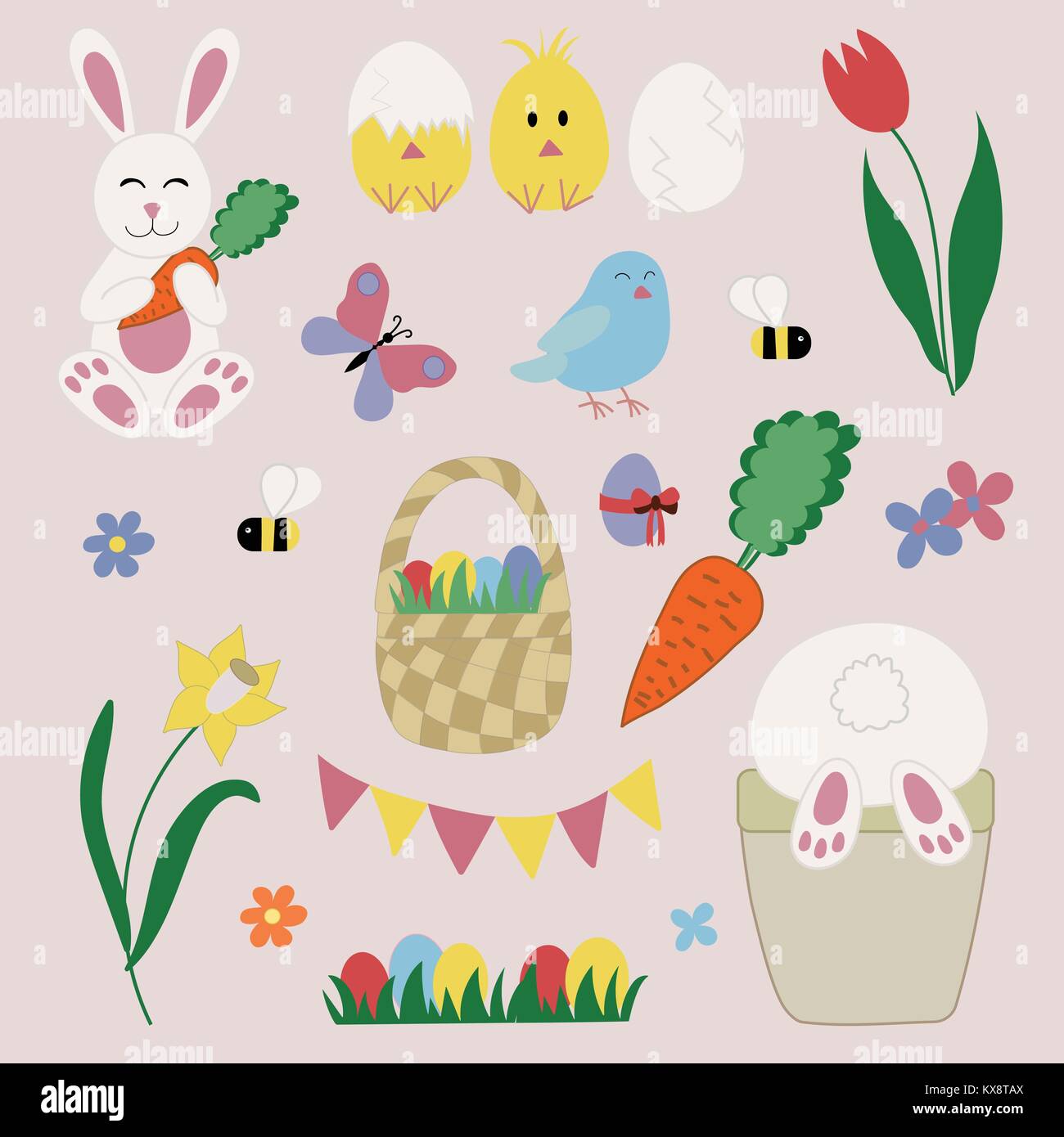 Bunny ears butterfly easter Stock Vector Images - Alamy