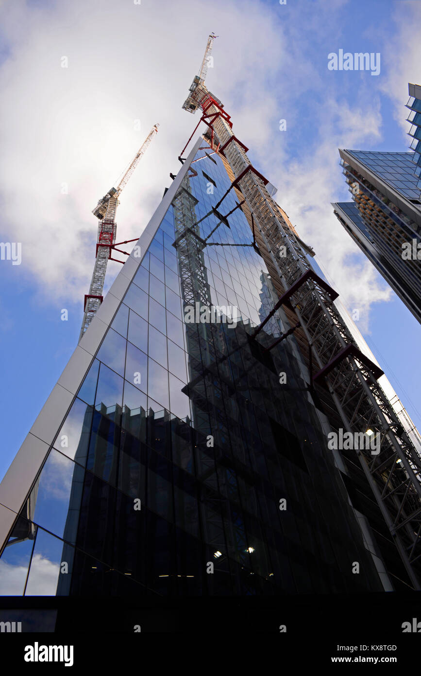 The Scalpel under construction in Lime Street, London, UK with tower ...