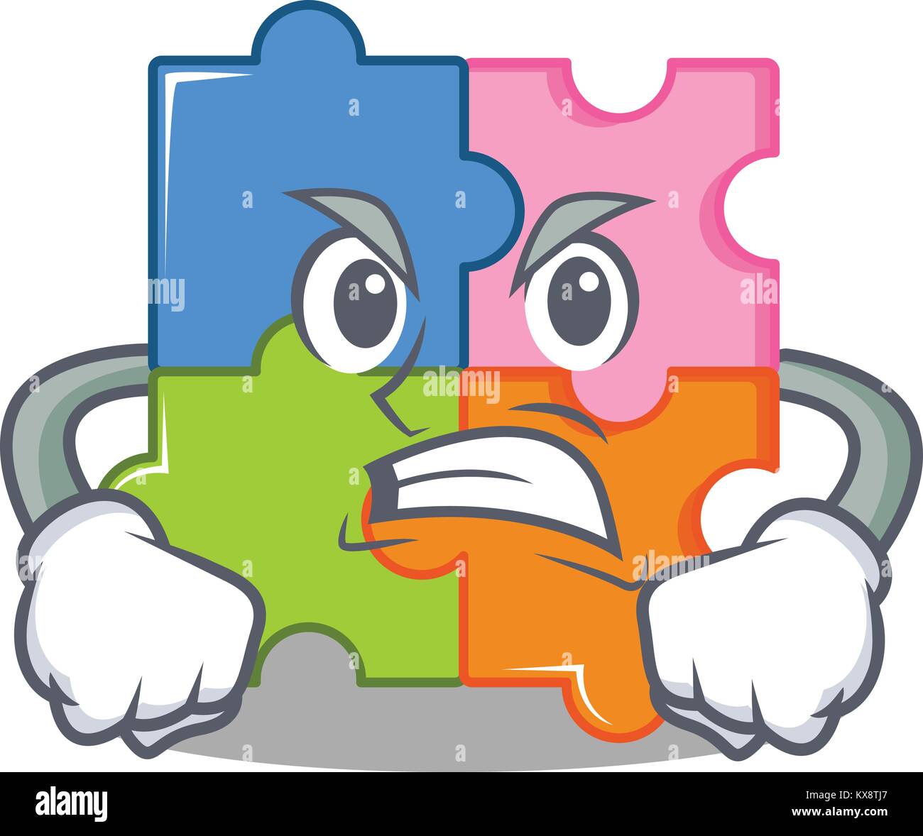 Angry puzzle mascot cartoon style Stock Vector Image & Art - Alamy
