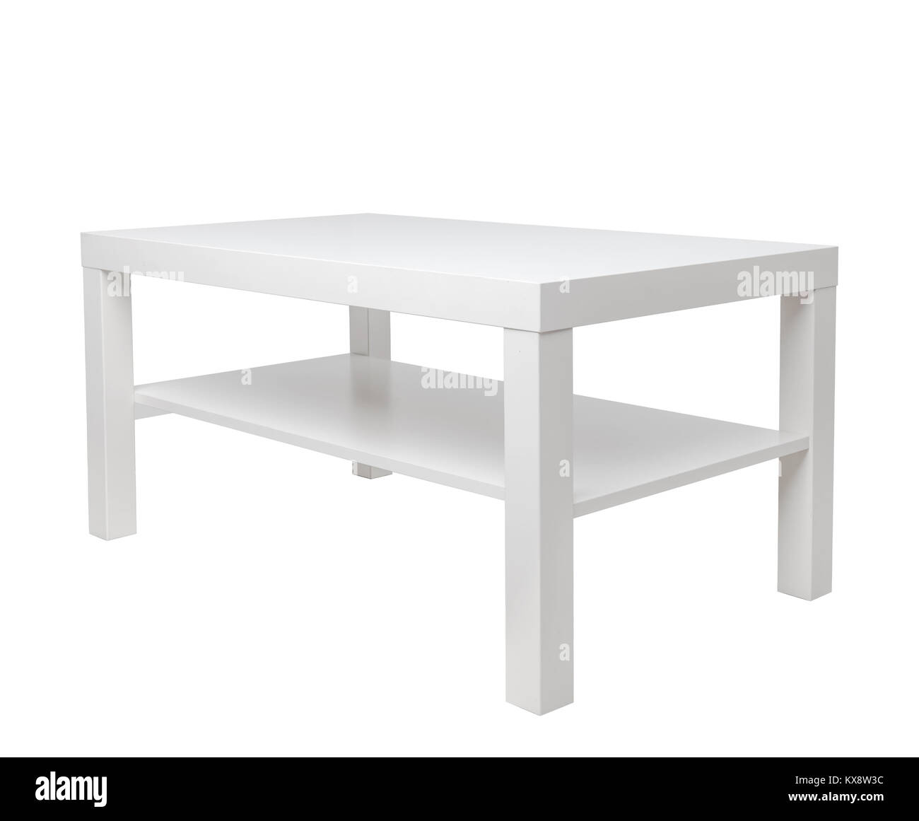 White table. clean table with shelf Stock Photo - Alamy
