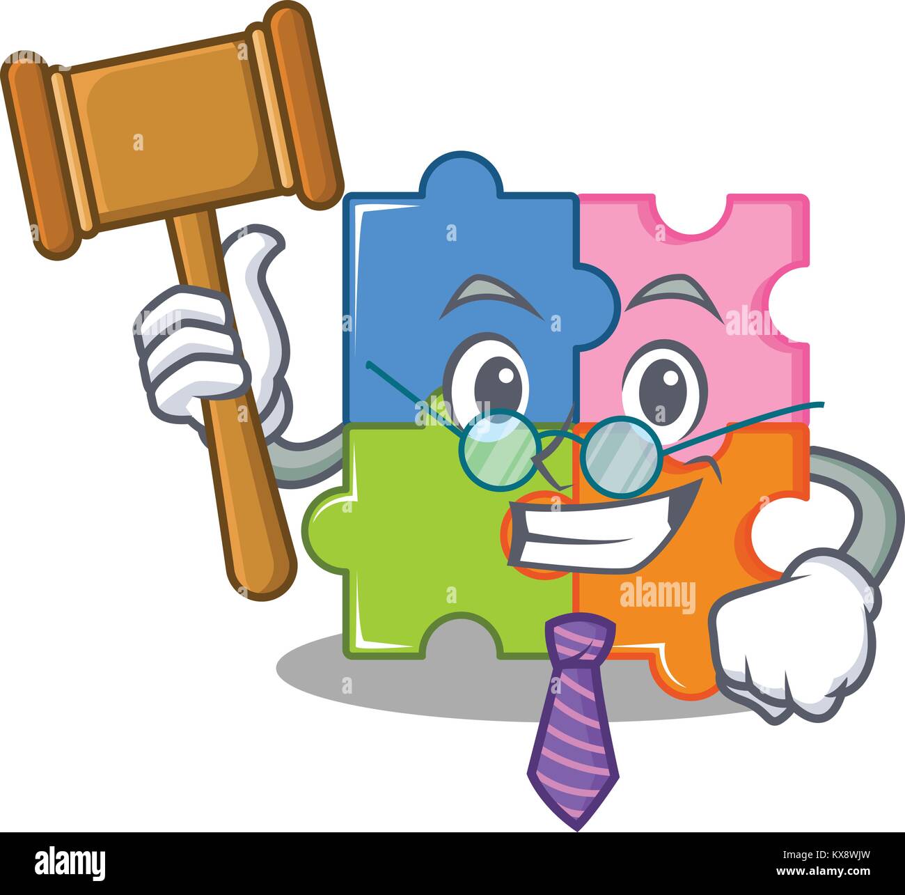 Judge puzzle mascot cartoon style Stock Vector Image & Art - Alamy