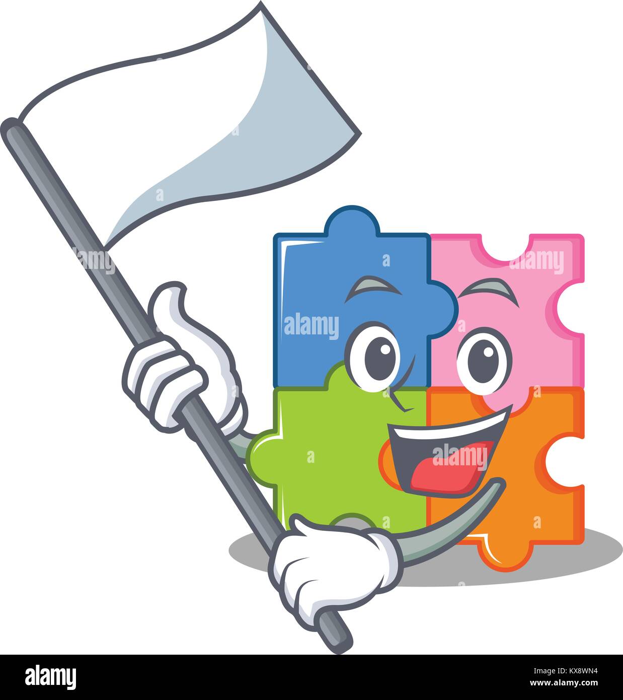 With flag puzzle mascot cartoon style Stock Vector Image & Art - Alamy