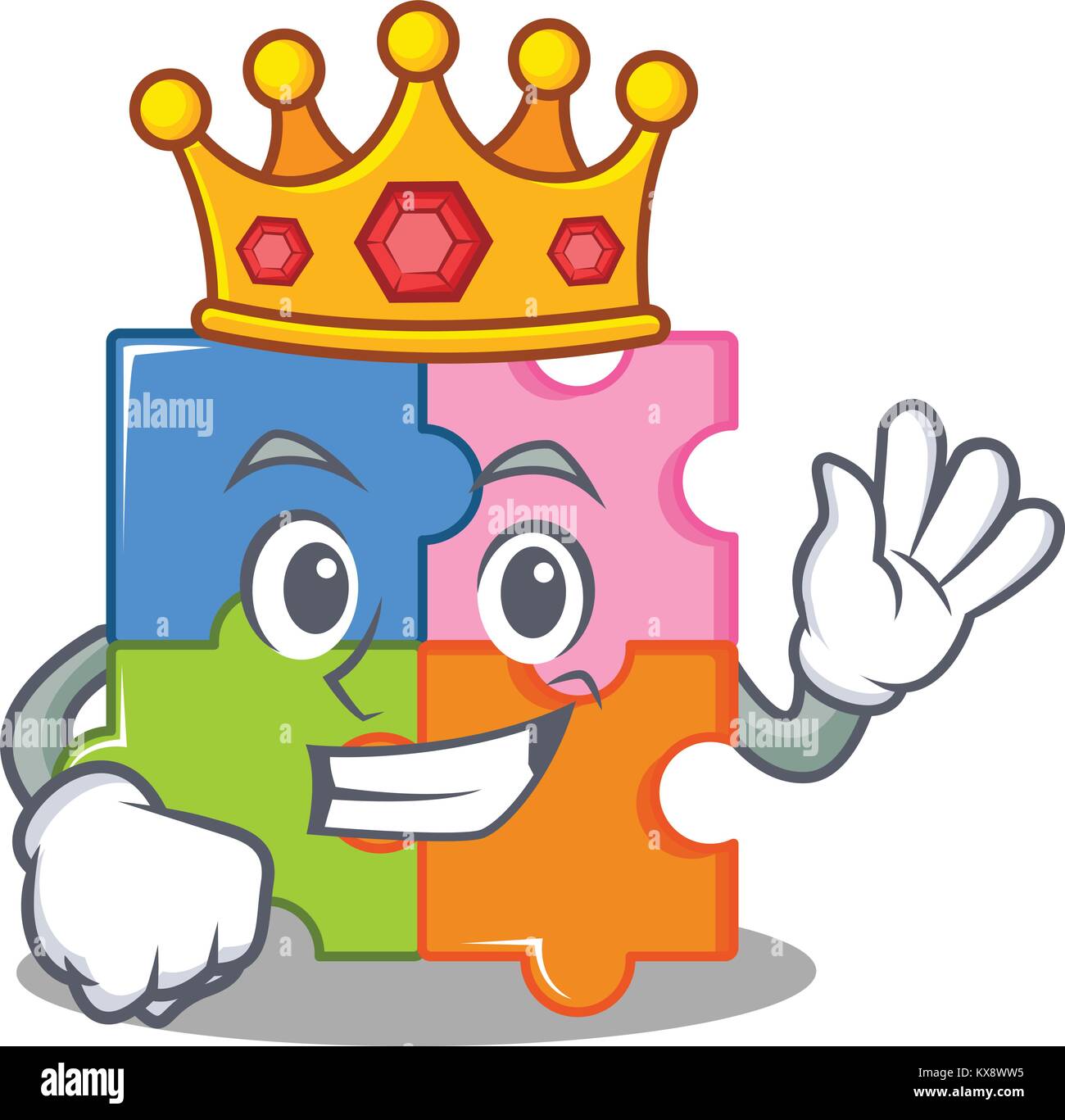 king puzzle mascot cartoon style Stock Vector Image & Art - Alamy