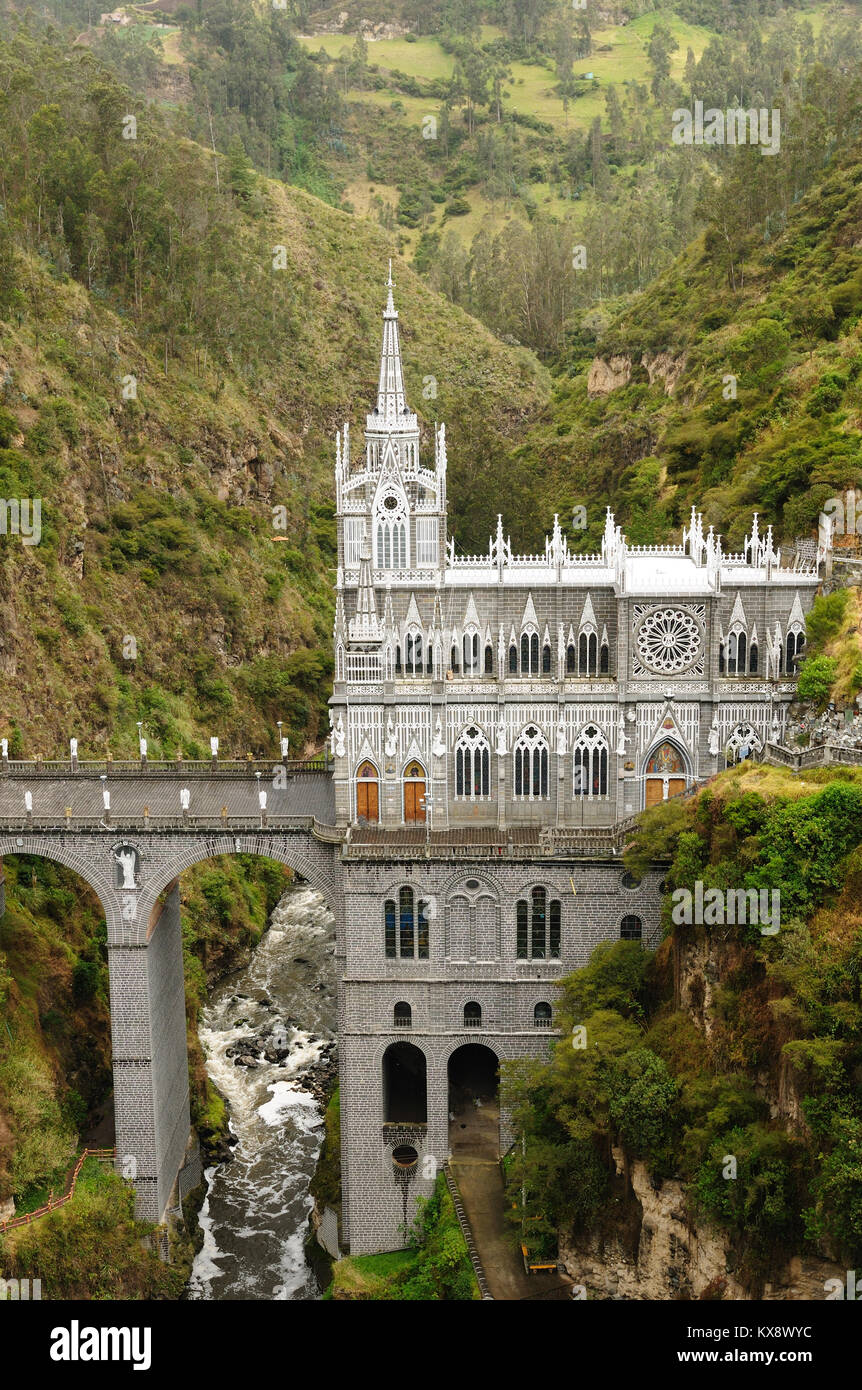 Colombia, church of Las Lajas built between 1916 and 1948 is a popular ...