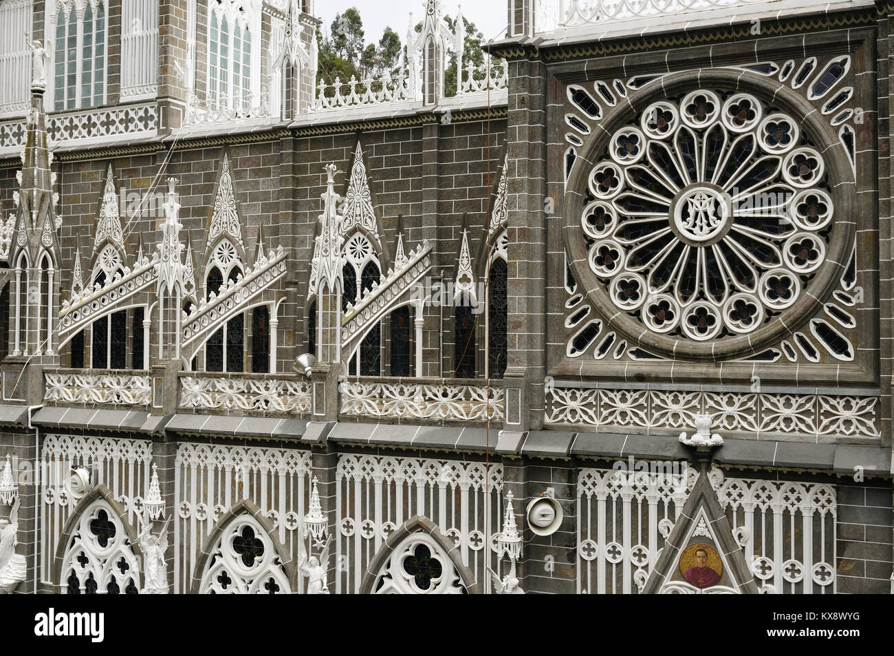 Colombia, church of Las Lajas built between 1916 and 1948 is a popular ...