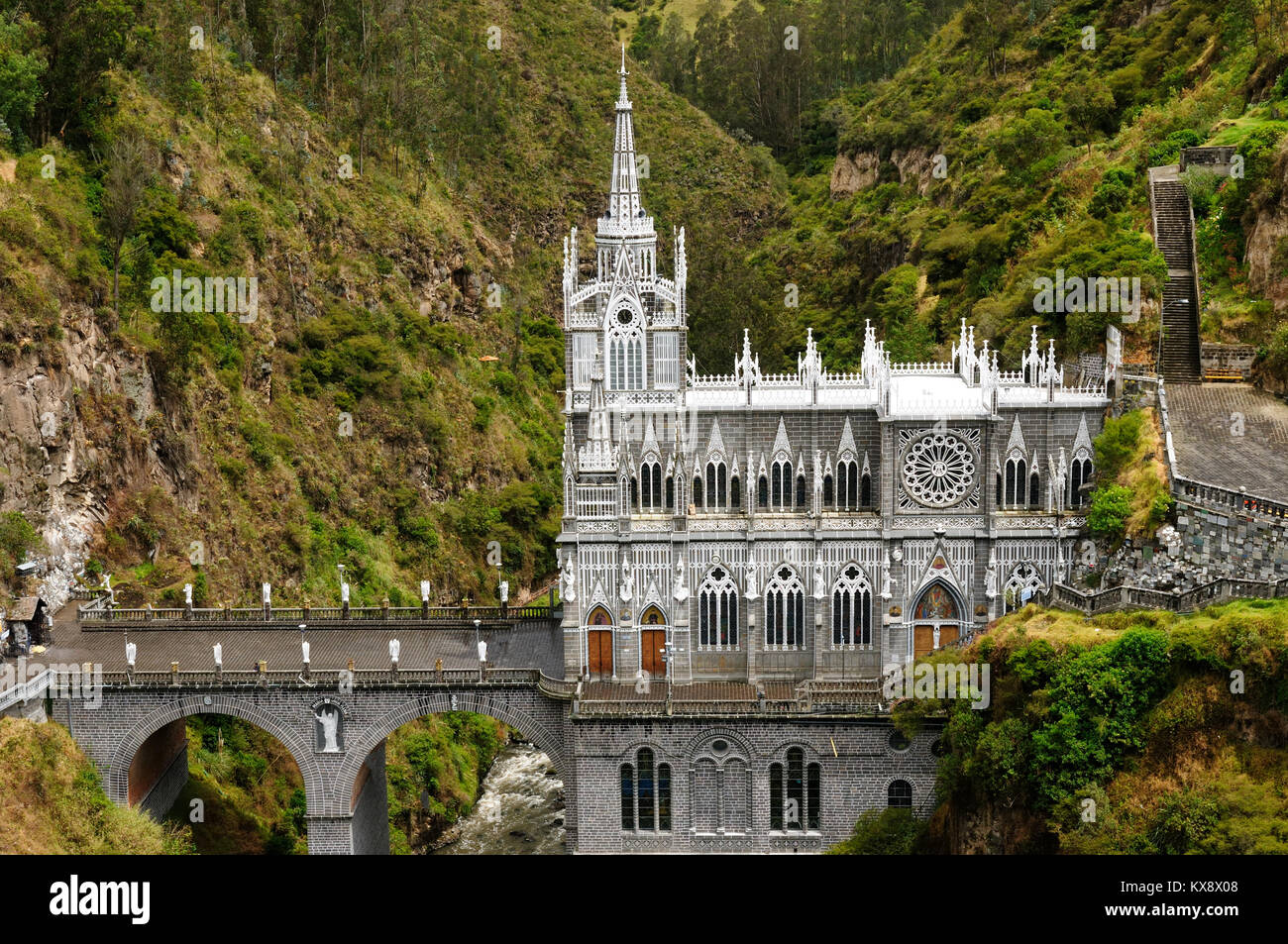 Colombia, church of Las Lajas built between 1916 and 1948 is a popular ...