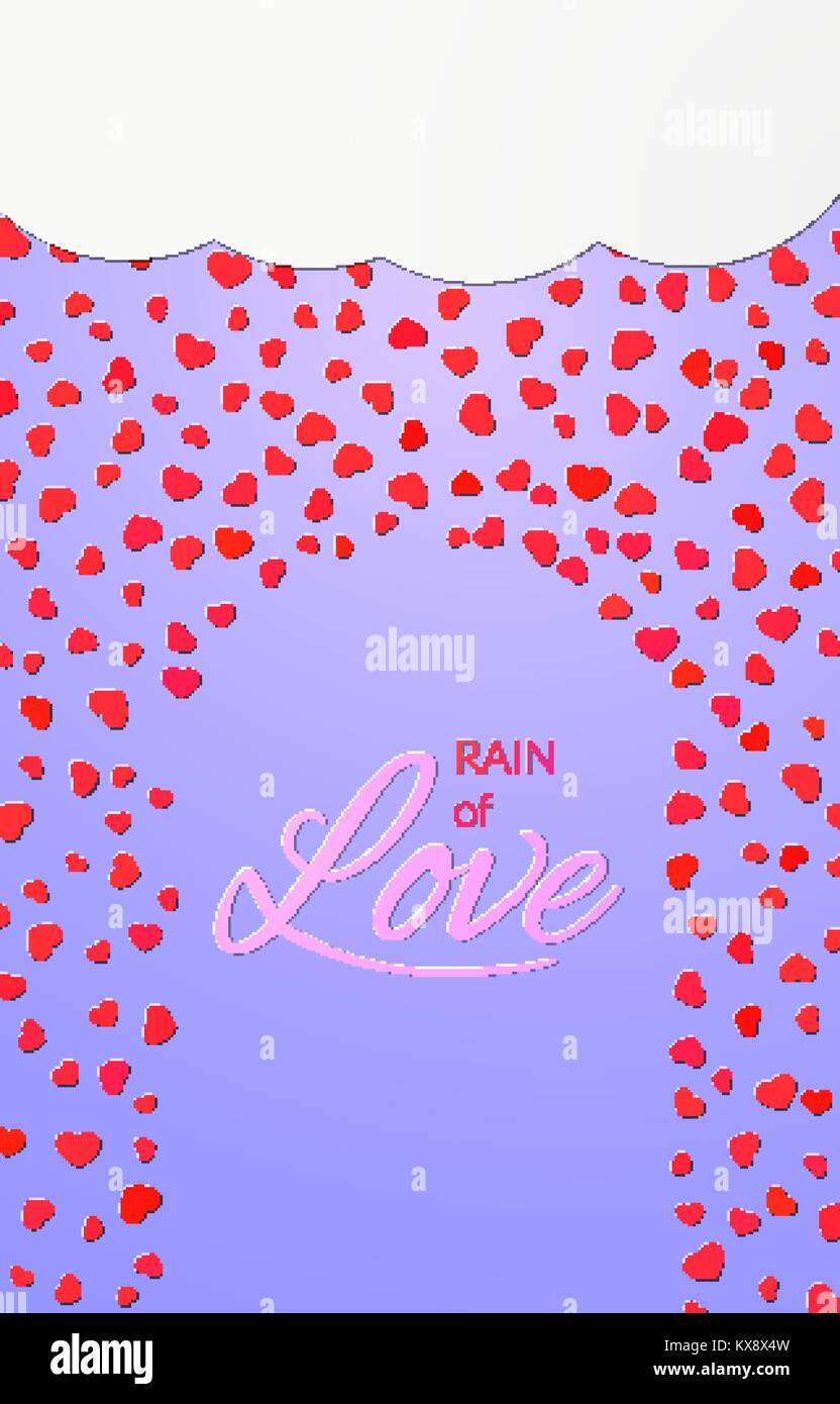 Bright rain of love card design background Stock Vector Image & Art - Alamy