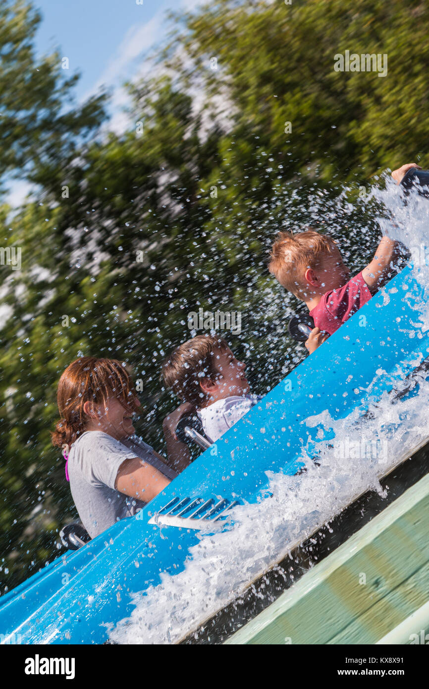 Extreme Water Rides: Water Roller Coaster in Amusement Park with Water ...