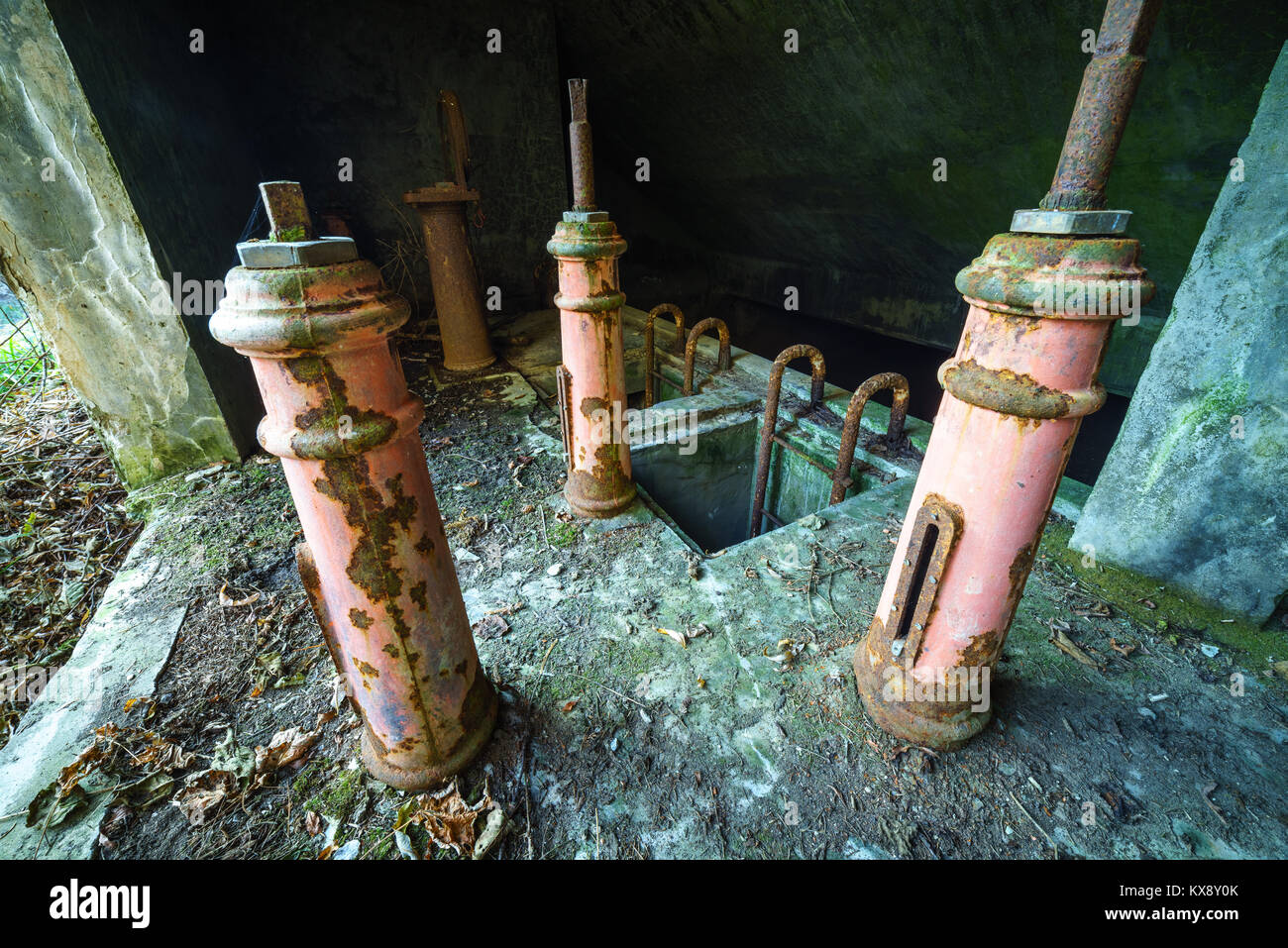 Abandoned hydrotechnical structure, water intake element of the old ...