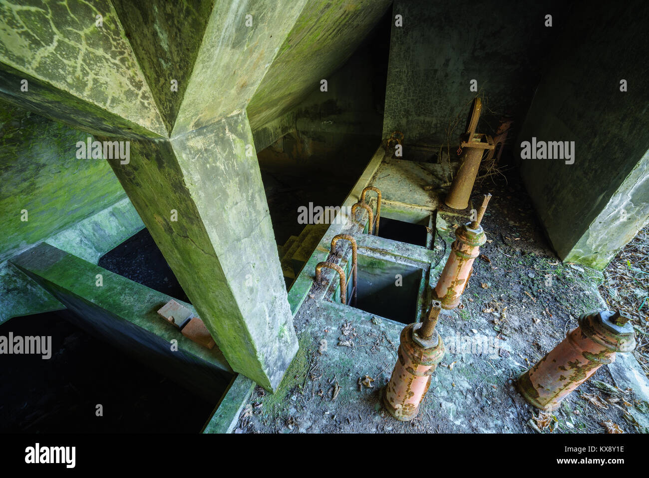 Abandoned hydrotechnical structure, water intake element of the old ...