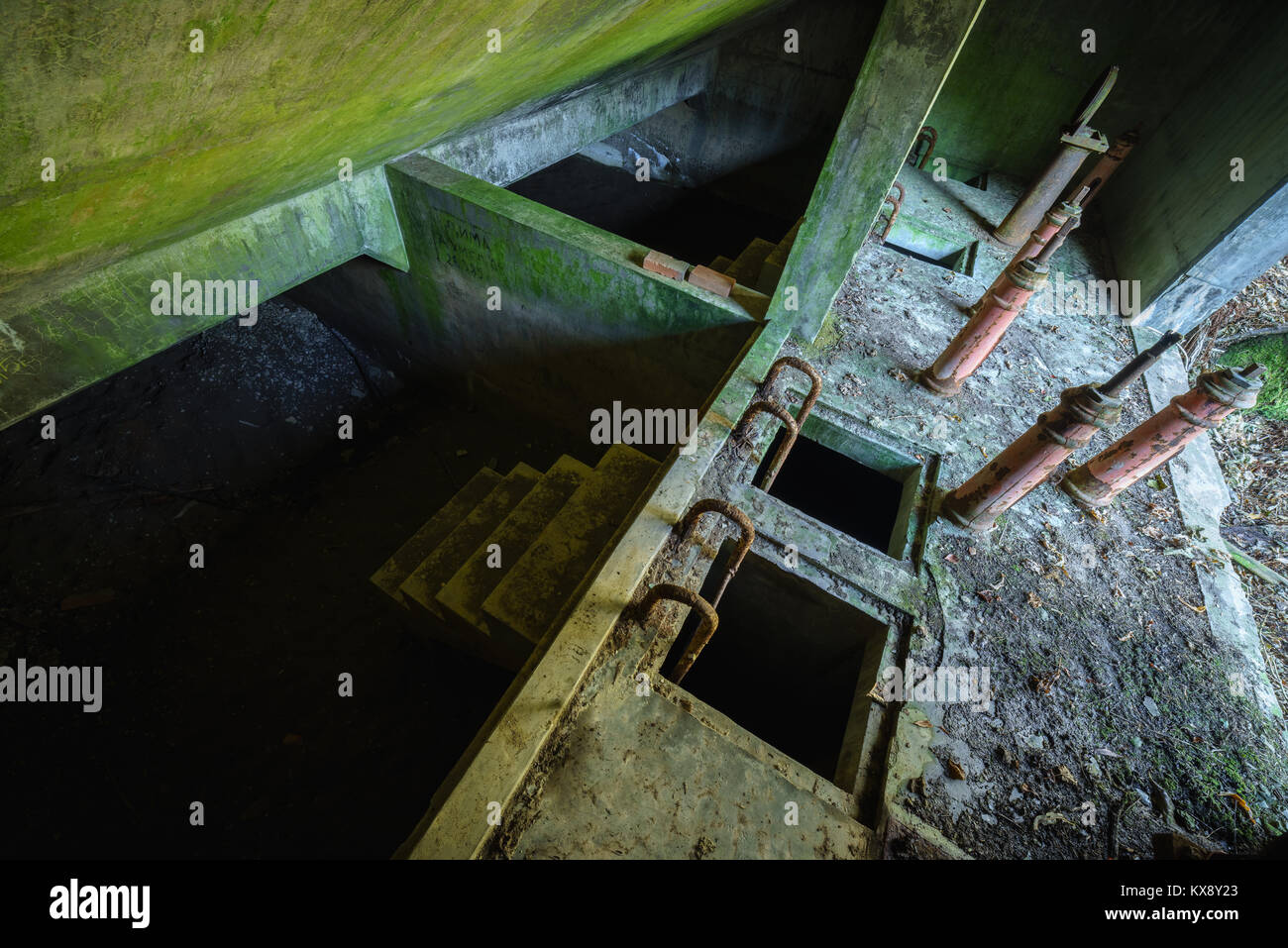 Abandoned hydrotechnical structure, water intake element of the old ...