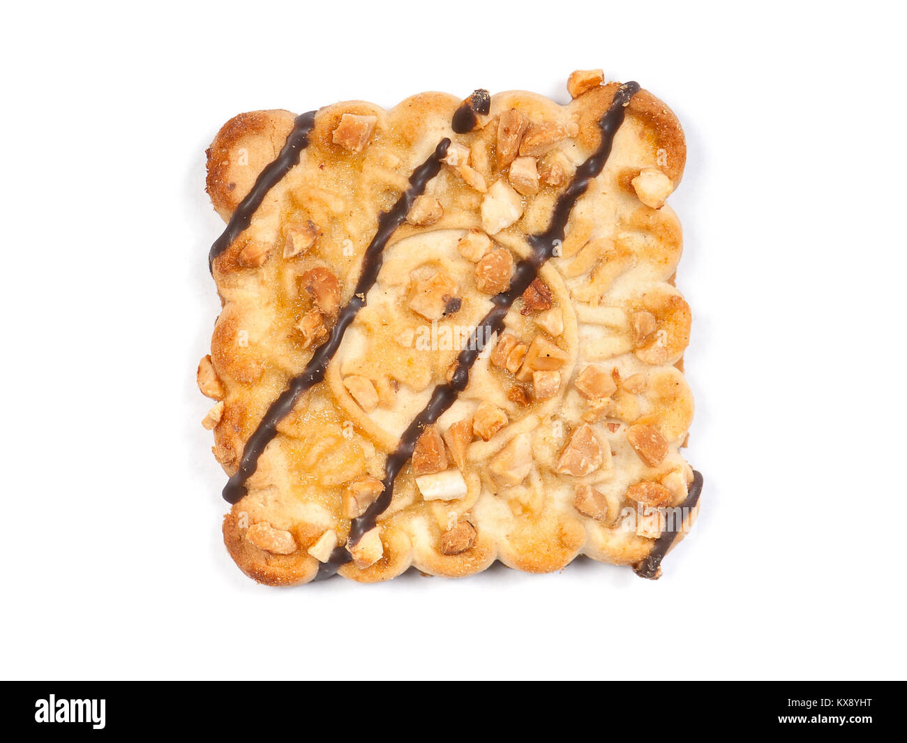 Single square cookie isolated on white Stock Photo - Alamy