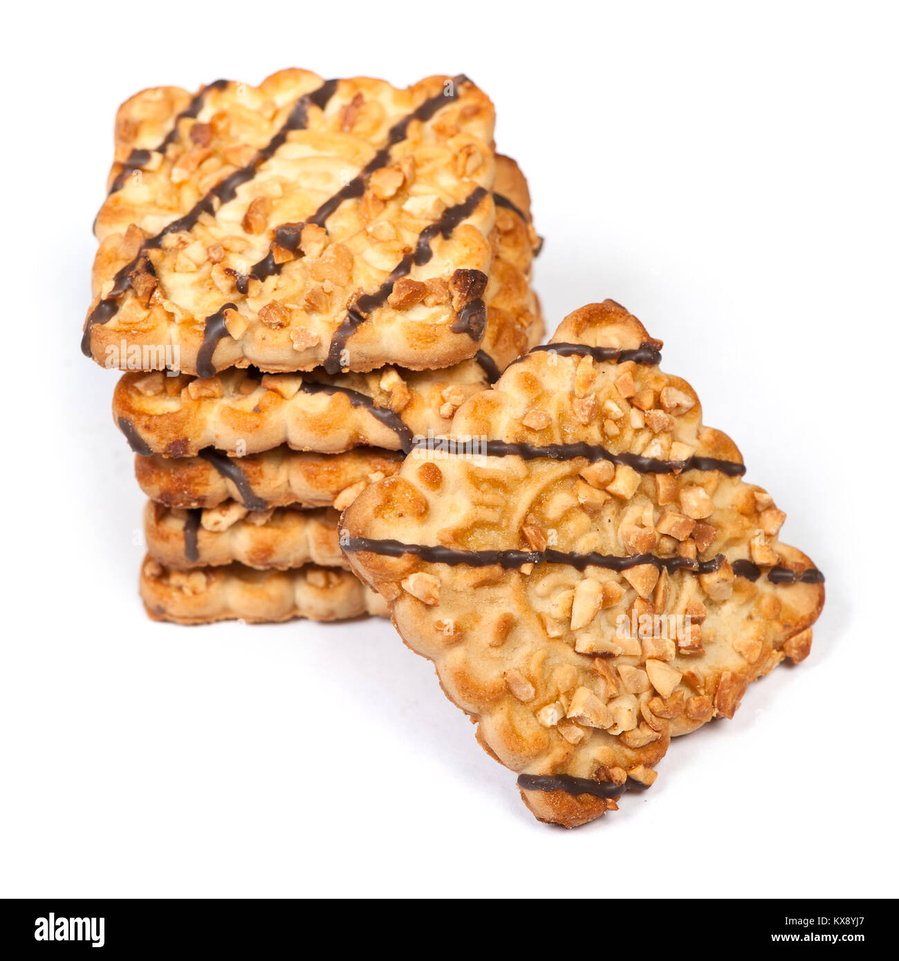 Group of square cookies isolated on white Stock Photo - Alamy