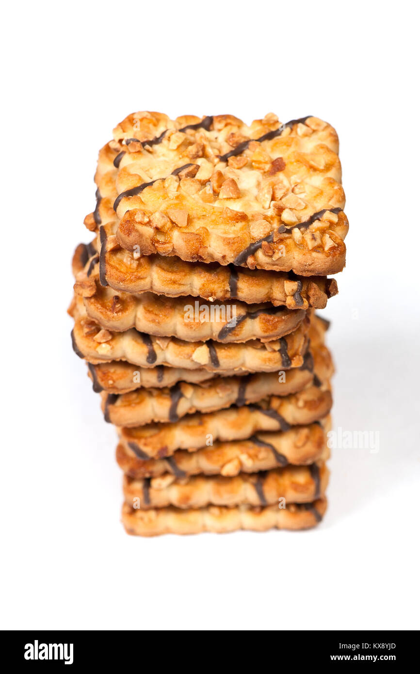 Group of square cookies isolated on white Stock Photo - Alamy