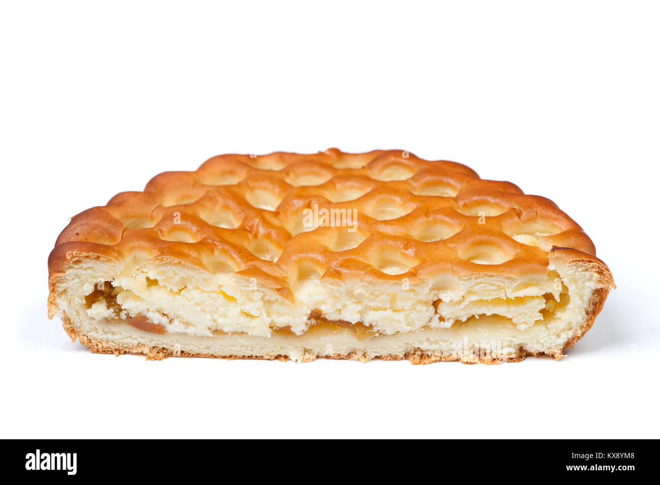 Sweet homemade pie isolated on white background Stock Photo - Alamy