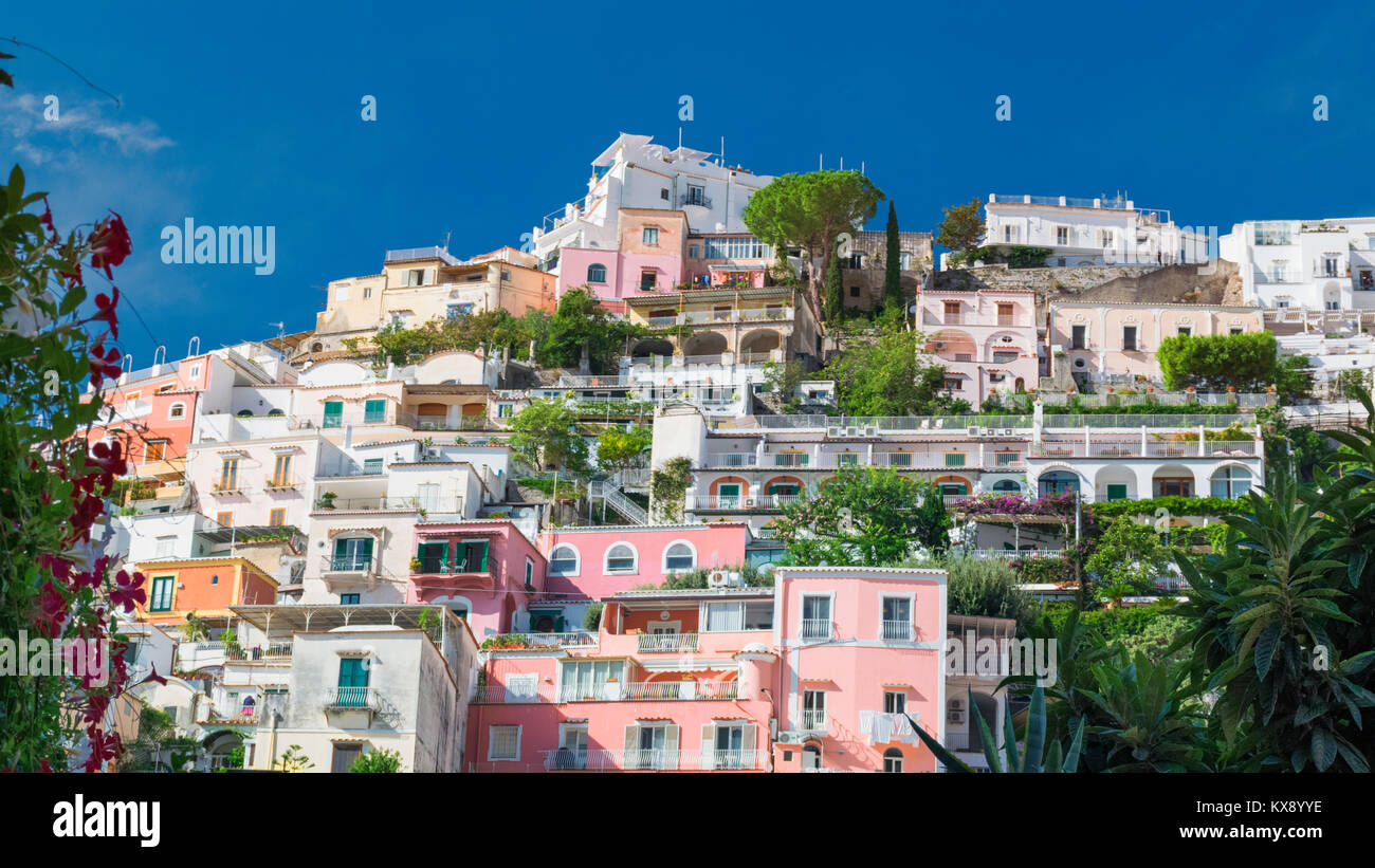 Colorful buildings of Positano Stock Photo - Alamy