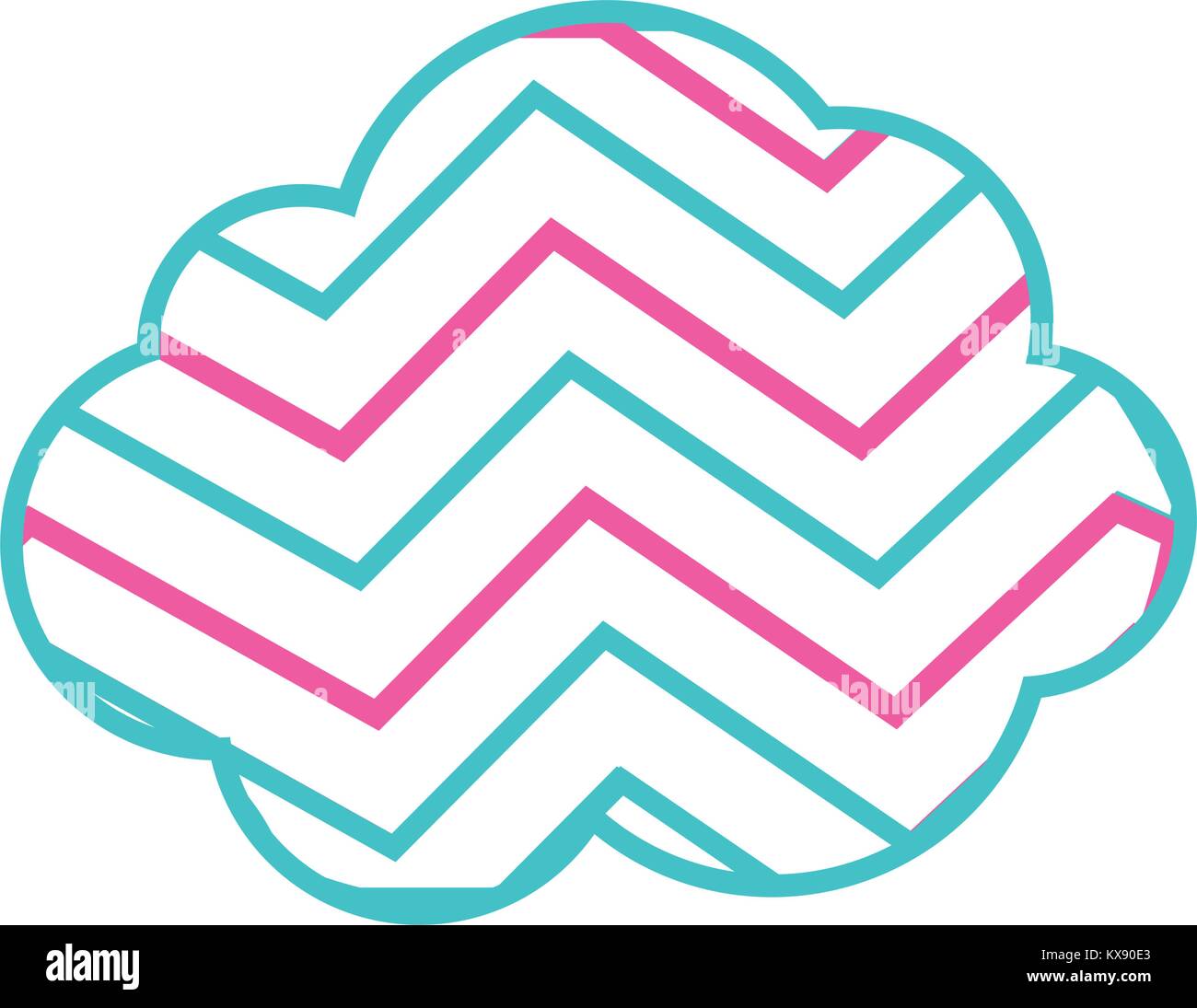 color line nature cloud in the sky with rainbow design Stock Vector ...