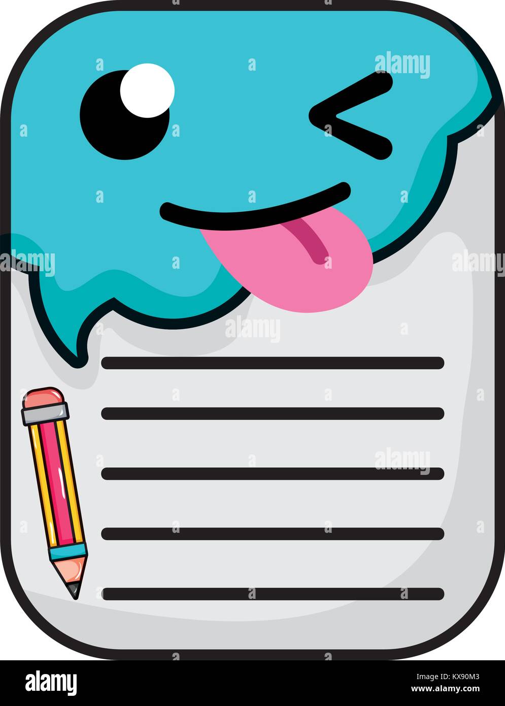 funny and cute note paper kawaii Stock Vector Image & Art - Alamy